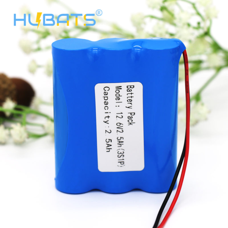 12V Battery 3S1P 12.6V 11.1V 2500mAh 18650 Lithium-ion Triangle shape Battery Pack with BMS ...