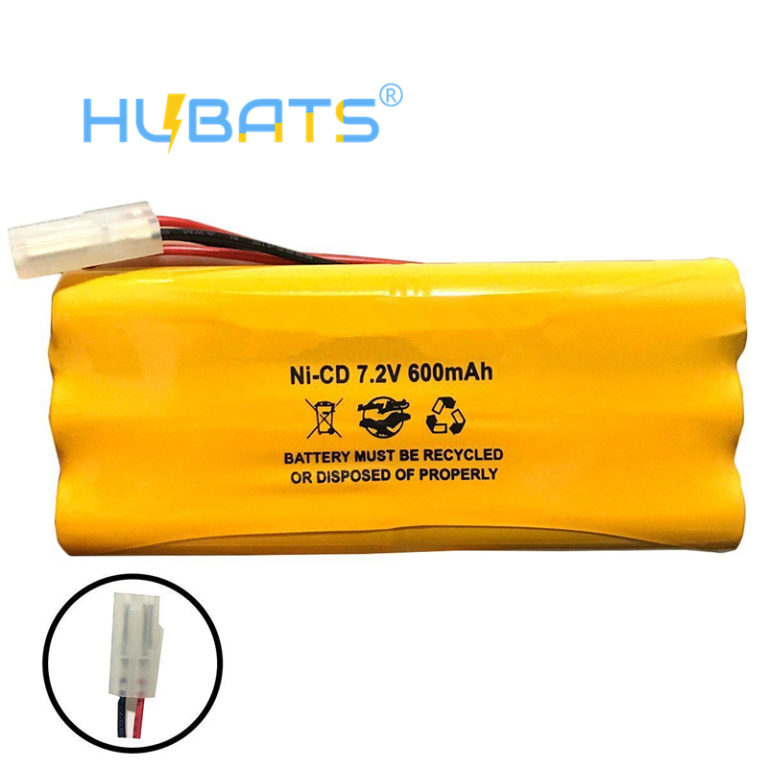 Nickel Cadmium AA 600mAh 7.2v rechargeable battery pack with connector ...