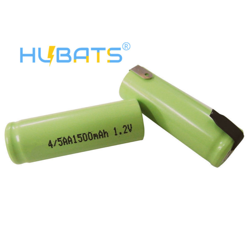 1.2V 4/5AA rechargeable battery 1500mah NI-MH 14430 cell, battery with welding tabs pins | Hubats