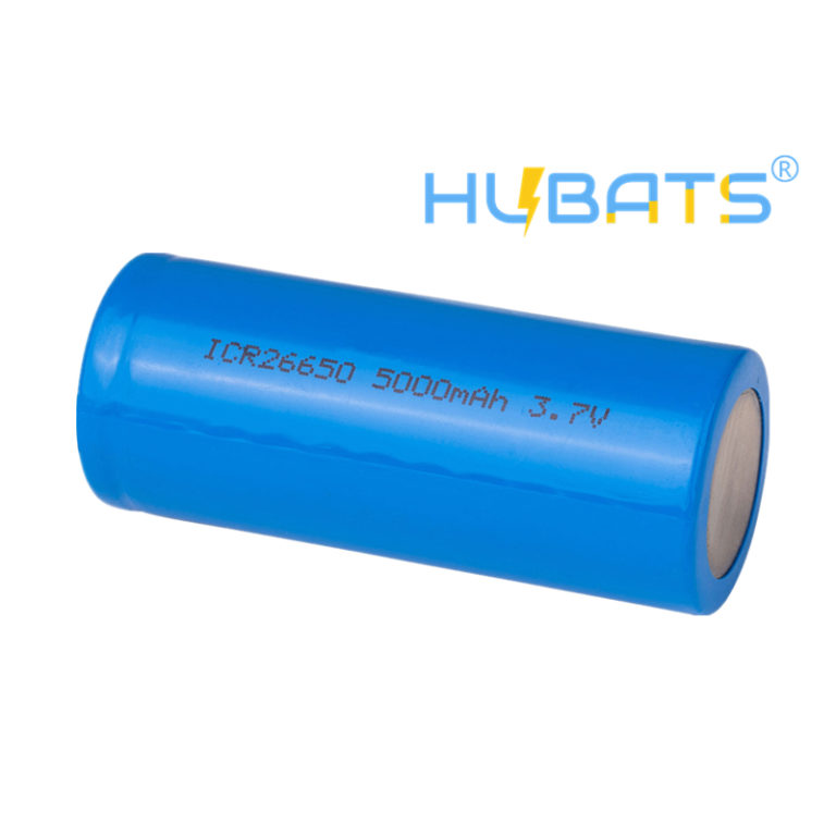 3.7V ICR 26650 5000mAh Lithium Li Ion Rechargeable Batteries Flat-top ...