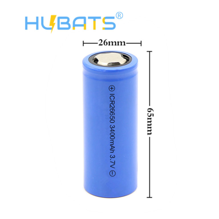 ICR 26650 3400mAh 3.7v Lithium Li Ion Rechargeable Batteries 10C high ...